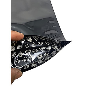 100 Pack 1/4 oz Black Child Resistant 4"x7.25"x2" Stand Up Pouch Smell Proof Bags