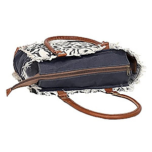 Upcycled Canvas & Leather Shoulder Bag Tote Crossbody Purse Leather Tote Bag Classic Canvas Tote (style 2)