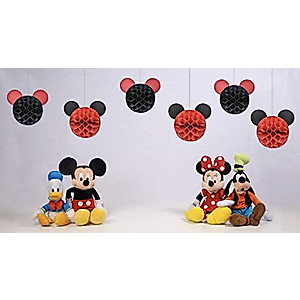 Mickey Birthday Party Decorations - Mickey Inspired Honeycomb Hanging Mouse Ears - Cartoon Mouse Birthday Decorations - 6 Mickey Honeycomb Balls by Jolly Jon (Honeycomb Only)
