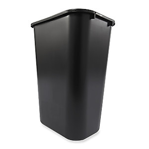 Rubbermaid Commercial Products Resin Wastebasket/Trash Can, 10-Gallon/41-Quart, Black, Plastic, for Bedroom/Bathroom/Office, Fits Under Desk/Sink/Cabinet, Pack of 12