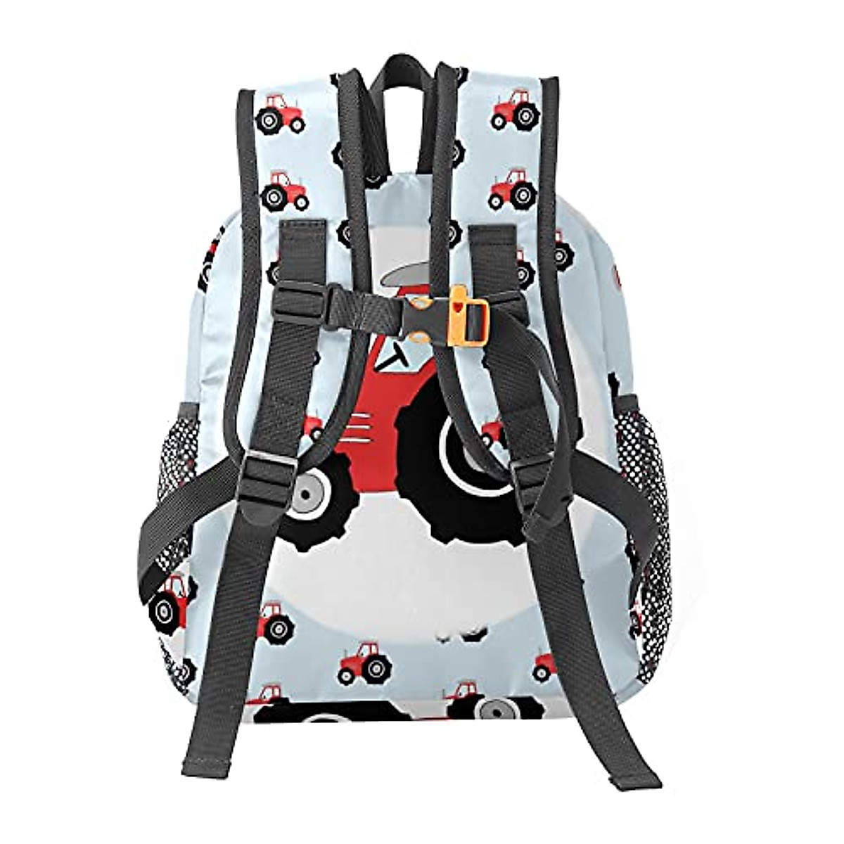 Personalized Red Black Tractor Pattern School Backpack with Name Preschool Bag for Children Kids