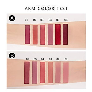 BestLand 6Pcs Matte Liquid Lipstick Makeup Set, Matte liquid Long-Lasting Wear Non-Stick Cup Not Fade Waterproof Lip Gloss (Set A)