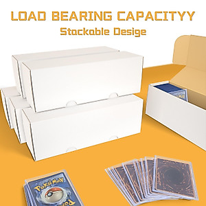 sysdmno Trading Card Storage Box for Toploader,Baseball Card Storage Box, 6 Pack Toploader Storage Box Holds 1200 Top loaders, Fits Sports, Football, Basketball and Trading Cards