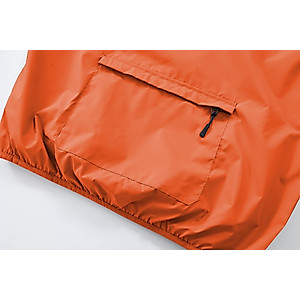 Spmor Men's Lightweight Waterproof Jacket Packable Windbreaker Running Coat Orange 2XL