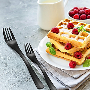 Matte Black Silverware Set, BENNLY 20-Piece Flatware Set, Stainless Steel Utensils Service for 4, Tableware Cutlery Set for Home and Restaurant, Include Knife/Fork/Spoon, Satin Finish, Dishwasher Safe