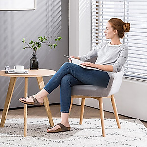 YEEFY Mid Century Modern Dining Chairs Set of 2 & 4 & 6 Comfy Accent Chair Upholstered Kitchen Dining Living Room Chairs for Bedrooms Waiting Room Home Arm Desk Chair No Wheels (Gray, 2)