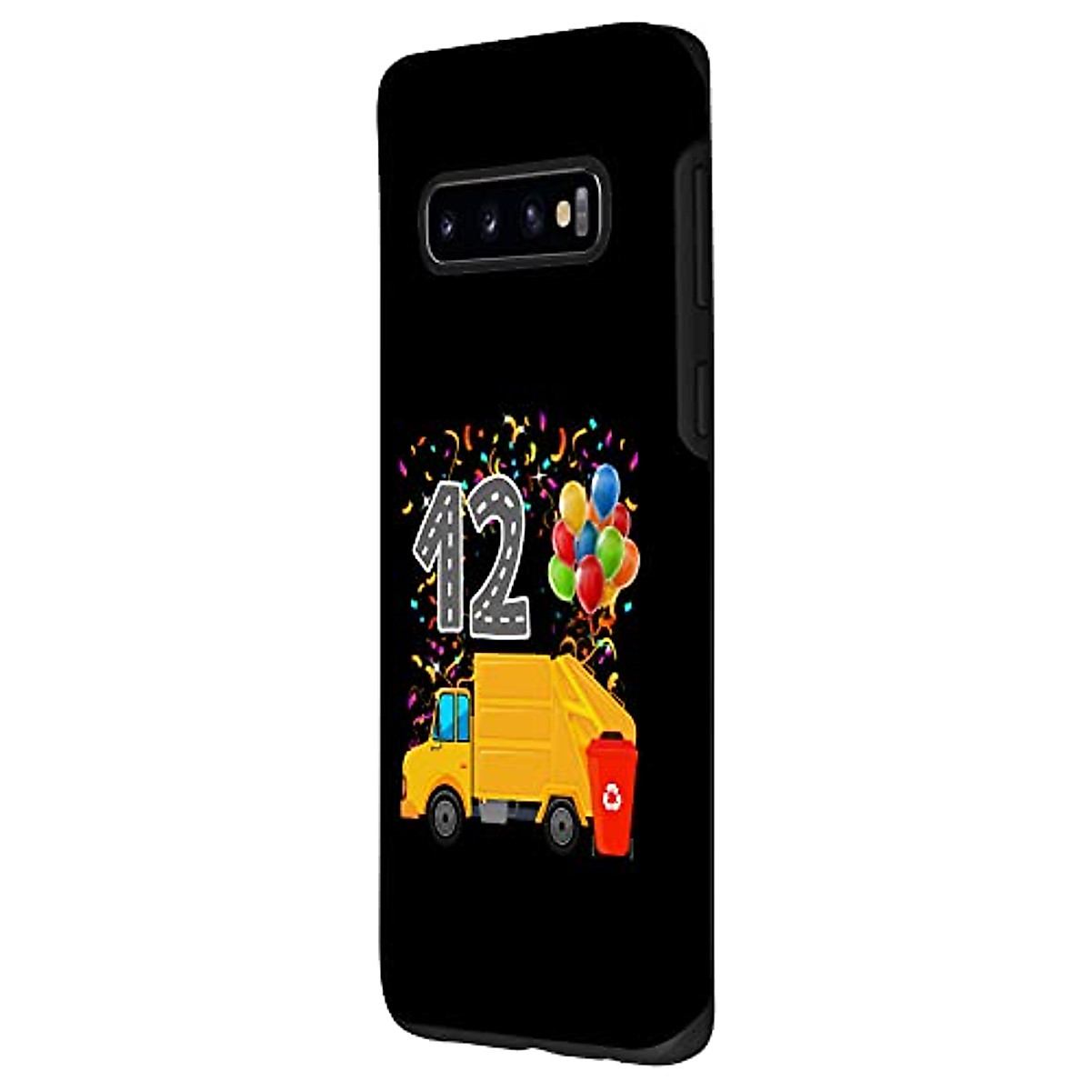 Galaxy S10 Happy 12 Birthday Rear Loader Garbage Truck Case
