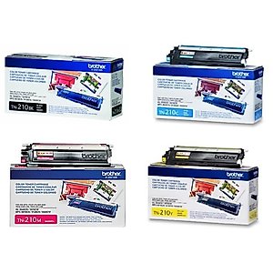 Brother TN-210 Cartridge Set (1 Black, 1 Cyan, 1 Magenta, 1 Yellow)