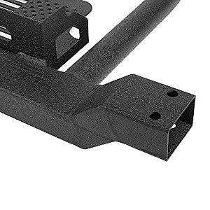 Front Bumper and Rear Bumper w/Tire Carrier Fit 2007-2018 for Jeep Wrangler JK with Winch Plate with D-ring LED Strip Light and 4XLED Lights w/Tire Carrier