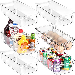 Utopia Home Set of 6 Fridge Organizer - Includes 6 Refrigerator Organizer Bins (5 Drawers & 1 Egg Holder) - Pantry Organization And Storage Bins for Freezers, Countertops and Cabinets