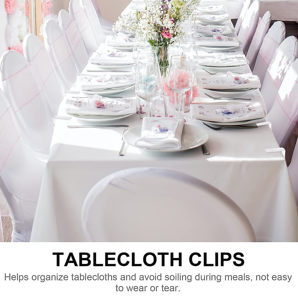 DOITOOL 12pcs Tablecloth Holder Table Cover Clamps Table Cloth Clips for Outdoor Picnic Tables Large Tablecloth Clips Picnic Table Clips Hidden Securing Clip Fastener Dinner Party