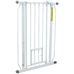 Carlson Extra Tall Walk Through Pet Gate with Small Pet Door, Includes 4-Inch Extension Kit, 4 Pack Pressure Mount Kit and 4 Pack Wall Mount Kit