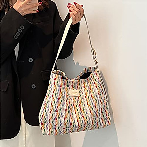 QTKJ Tote Bag, Canvas Shoulder Bag Leather adjustable shoulder straps Crossbody Bag, Large Size Canvas Tote Designer Tote Bag for women Vacation, Travel, Daily and Work（White）