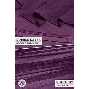 SeSe Code Womens Tunic Tops, 3/4 Sleeve Shirt Dressy Casual Blouse For Wedding Flattering Top To Hide Tummy Semi Formal Ladies Dress Shirts Elegant Purple Large