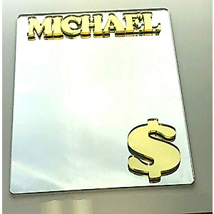 Money Dollar Sign Locker Mirror Personalized Back to School Magnetic Custom Locker Decor Cheerful Personalized Inside of Locker Organizer Accessory, Refrigerator Magnet, Quality and Fun in One!