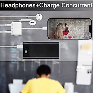 Lightning to 3.5mm Headphone Jack Audio Adapter,iPhone to 3.5mm Earphone Splitter Adapter with Charging Port,iPhone to aux adapter,Compatible With iPhone 13/12/11/X/8/8/7,Support Newest iOS 15