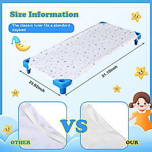 20 Pcs Daycare Cot Sheets for Toddler and Preschool Pure Cotton Breathable Fabric White Cot Sheets Standard Daycare Cot Bed Fitted Sheet for Boys and Girls, 51.18'' W x 23.62'' L (Star Moon Style)