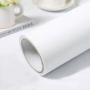 practicalWs 15.7" x393.7" White Self-Adhesive Wallpaper Peel and Stick Wallpaper Stick Wallpaper Shelf Liner