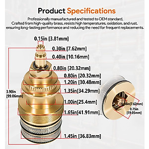 78913 Replacement Part for Kohler K400 K401 Thermostatic Water Valve Cartridge, 3/4’’ Valve High Flow Rate Valve Cartridge, K-400-K, K-401-K, K-78913