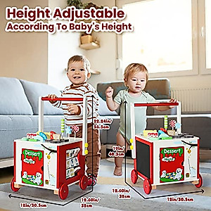 Baby Walker for Girls Boys Toddler Toys Age 1-2 Infant Toys 6-12 Months Baby Activity Center Learning Wooden Toys for 1 2 3 Year Old Baby Birthday Gifts Kids Baby Toys 12-18 Months, Assembly Required
