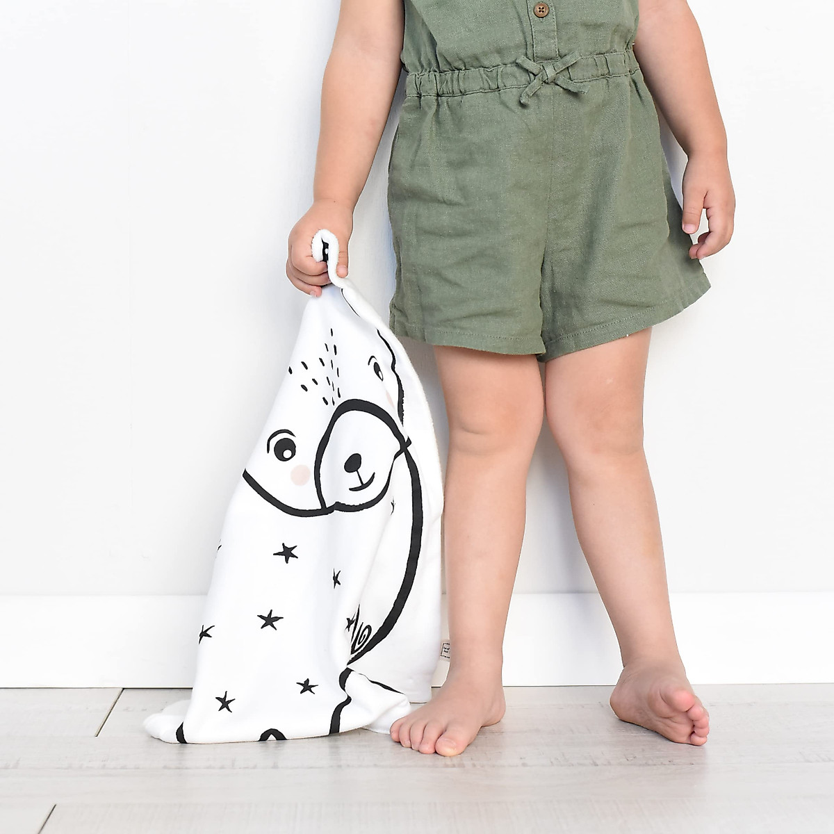 Wee Gallery Organic Snuggle Blanket (Bunny) - for Babies, Cotton Jersey and Sherpa, Soft Soothing Plush Blankie, Lovey, Baby Gift for Newborn Boys and Girls