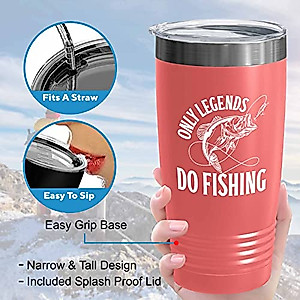 Fishing Lover Copper Edition Viking Tumbler 20oz - Only legnds do fishing - Hooker Bait Unique Fisherman Bass Fisher Pro Outdoor Activity Boat Lake Lover Masterbaiter