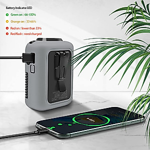 CAZOKASI 2023 Upgrade Waist Clip Fan Wearable Fan Portable Personal Body Fan Powerful 6000mAh Upto 24H Cooling and Heatstroke Prevention Fan (Gray)