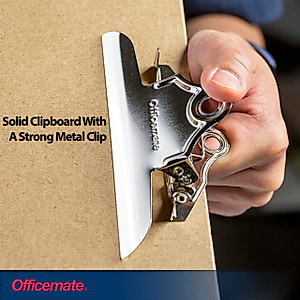 Officemate Recycled Wood Clipboard, 6 Inch Clip, 1 Pack Clipboard, Letter Size (9 x 12.5 Inches), Brown (83100)