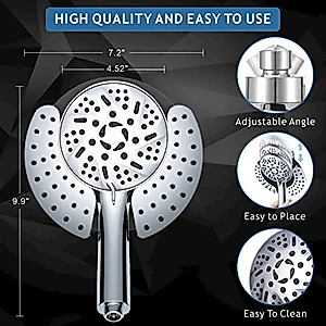 Rain Shower Head with Handheld, High Pressure 9-Setting Hand Held Shower and Rainfall Shower Head Separately or Together, Nuodan 3-Way Waterfall Shower Combo with Stainless Steel Hose, Chrome
