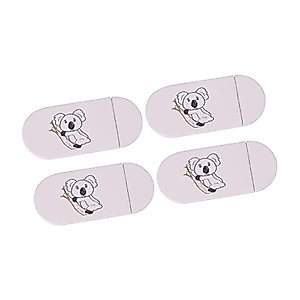 SOLUSTRE White Pc 4pcs Parts Sticker Animal Privacy Cartoon Protector Slider Computer Smartphone Camera Koala Lens Laptop Pattern for Cover Color Accessories Slide Tablet Notebook Phone White Slides