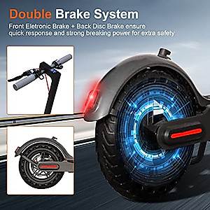 VOLPAM SP06 Electric Scooter, 8.5" Solid Tires, 19 Mph Top Speed, Up to 19 Miles Long-Range, Portable Folding Commuting Scooter for Adults, with Double Braking System and App