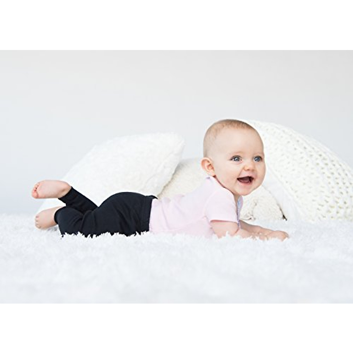 Lamaze Organic Baby Baby Girls Pull On 2 Pack Leggings, Black/Pink, 3 Months