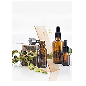 UUYYEO 4 Pcs Empty Amber Glass Bottles Graduated Dropper Bottles Essential Oil Bottles Cosmetic Vials Containers with Graduated Dropper 20ml