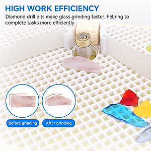 Agatige Diamond Grinding Bit, 5/8" Glass Grinder for Stained Glass, Bits Standard Fine Diamond Grinder Bits Stained Glass Diamond Grinder Bit Head Tools Diamond Grinding Wheel for Glass Grinder,MCBL58