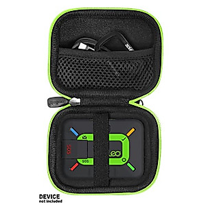CaseSack case for ZOLEO Satellite Communicator, Black with Green Zip to Match ZOLEO, mesh Accessory Pocket (Black with Green Zip)