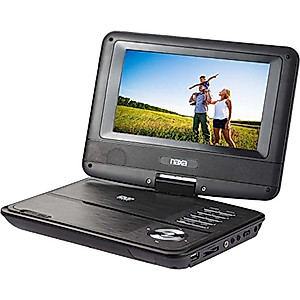 NAXA Electronics NPD-703 7-Inch TFT LCD Swivel Screen Portable DVD Player - Black lacquer