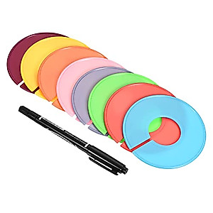 PATIKIL Clothes Dividers 24 Pack Blank Clothing Rack Size Sorting Wardrobe Round Separator with Marker Pen, Multicolor