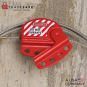 TRADESAFE Lockout Tagout Cable Lock - 6ft Adjustable Cable Lock, Steel Cable Lock with Vinyl Coating, Loto Cable for Lock Out Tag Out, Premium Grade, OSHA Compliant