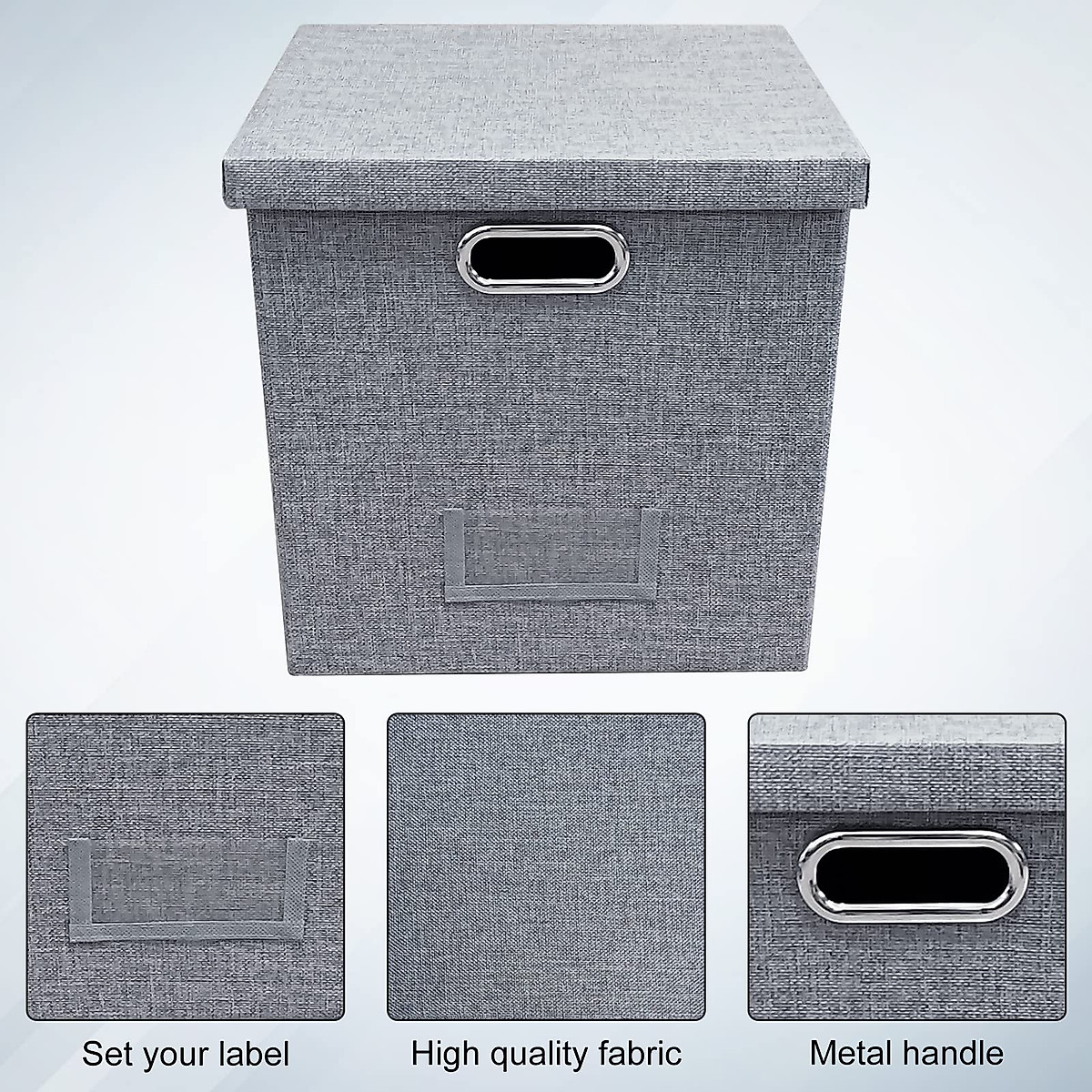 Riomijun Vinyl Record Storage Box with Lids 12inch Records Organizer Boxes for Album Holder Storage Crate(2pcs)