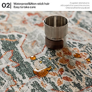 OMERAI Rug 8x10 Area Rug for Bedroom Washable Rug for Living Room Kitchen Dining Room Rugs Non-Slip Home Decor Carpet Faux Wool Rug Large Modern Art Ultra Soft Blue Area Rug-Chic