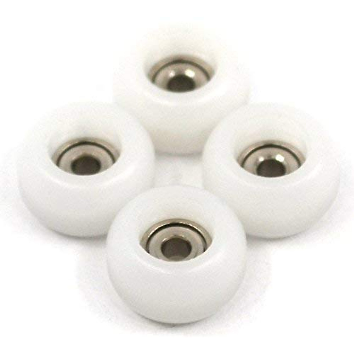 Teak Tuning CNC Polyurethane Fingerboard Bearing Wheels, White - Set of 4 Wheels - Durable Material with a Hard Durometer
