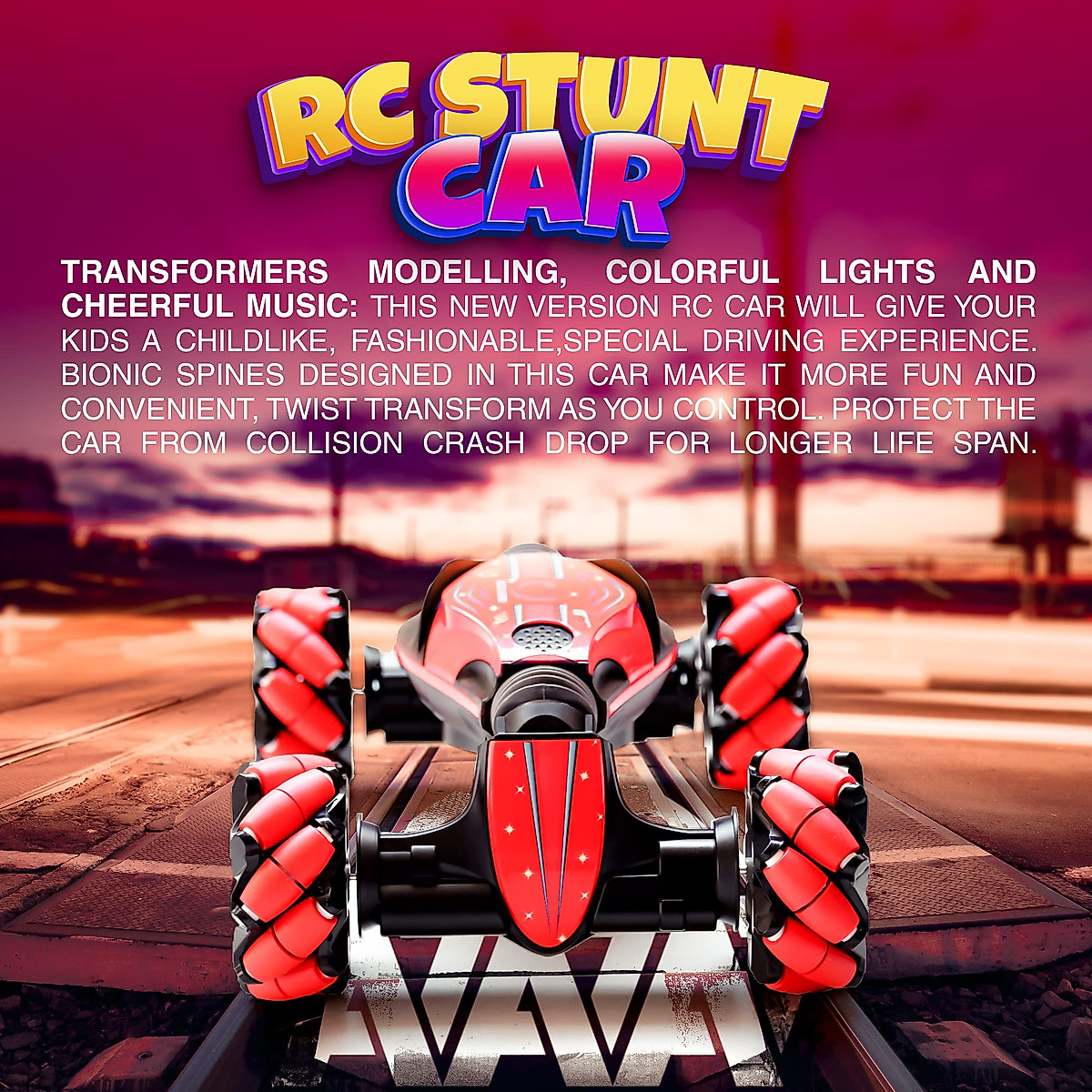 AAA777USA Remote Control Stunt Car with Gesture Control, Off-Road Drift Stunt Twist Car with 360 Degree Slips & Flips RC Toys for Kids and Adults – Birthday Gifts for Kids (Big Size)