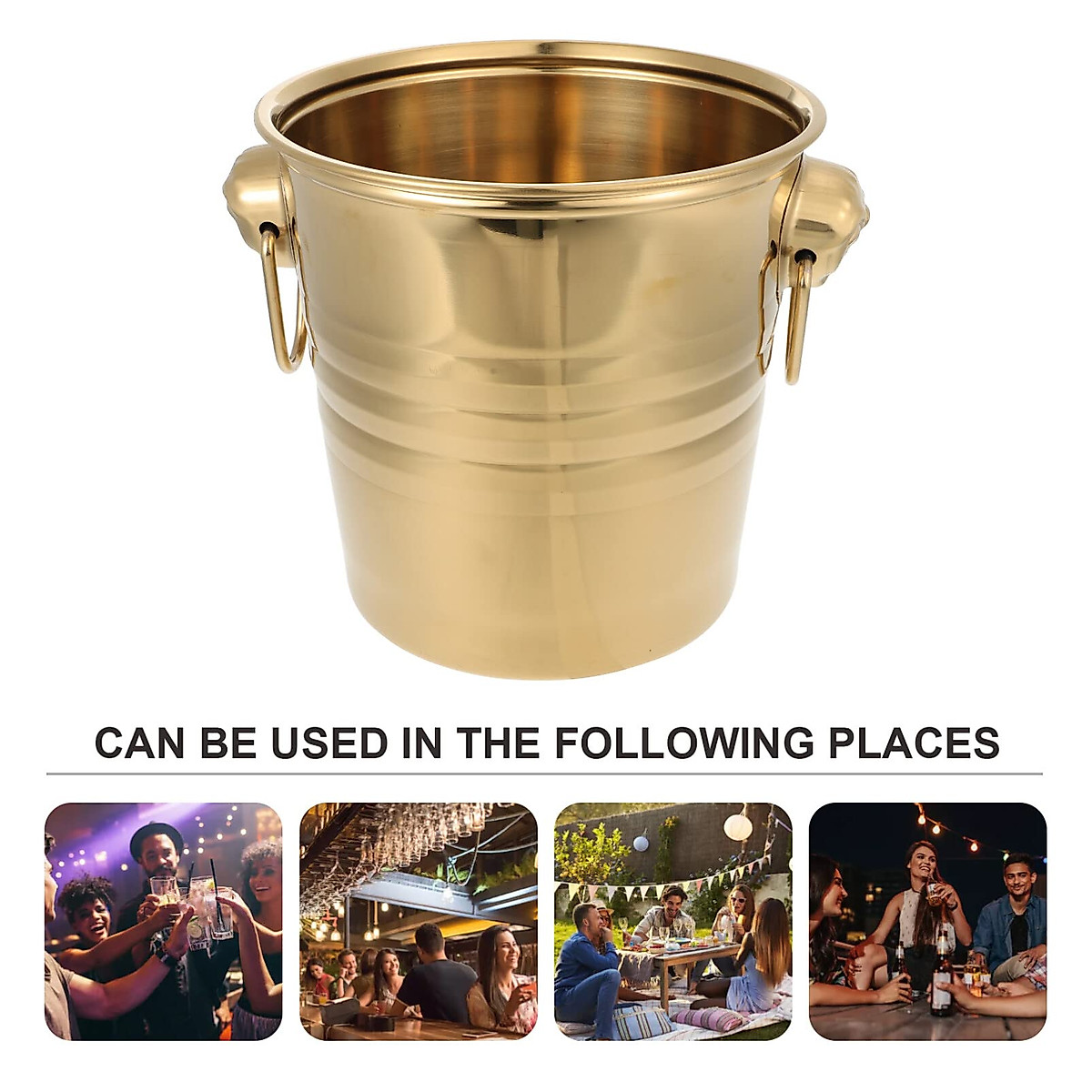 BESTonZON Insulated Ice Bucket 1pc Ice Bucket Water Bucket Terrarium Metal Drink Tub Wine Chillers for Bottles Wine Drink Tub Bottles Iced Bucket Stainless Steel with Cover Galvanized Bucket