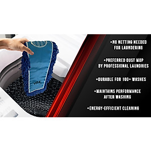 Heavy-Duty Industrial Closed-Loop Dust Mops - 6 Pack (Blue) - 48 Inch