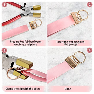 DAZUINIAO Key Fob Hardware 1 Inch Key Chain Making Kit 42 Pcs Keychain Hardware with 1pc Key Fob Pliers for Wristlet and Lanyard Keychain Making Supplies