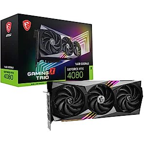 MSI Gaming GeForce RTX 4080 16GB GDRR6X 384-Bit HDMI/DP Nvlink Tri-Frozr 3 Ada Lovelace Architecture Graphics Card (Gaming X Trio)