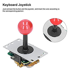 Joystick Kit, Classic Metal Fight Sticks Zero Delay for Game Consoles
