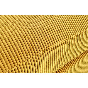 Container Furniture Direct Luxe Oversized Two-Piece Sectional Couches for Living Room, 102.4-Inch L Shaped Sofa with Chaise, Upholstered with Corduroy Fabric, Ginger Yellow -Left Facing