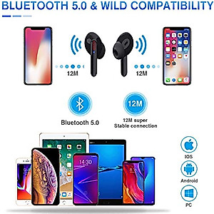 Wireless Earbuds Bluetooth 5.0 Earphones Noise-Canceling Headset with Charging Box,Built-in Microphone Headset 35 Playtime Suitable compatible for Samsung,Android,huawei Earbuds
