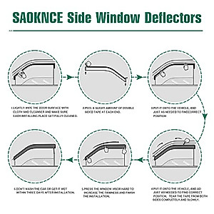 SAOKNCE 4 Pieces Tape-on Extra Durable Rain Guards Fit for 2017-2022 Chrysler Pacifica,Window Deflectors,Window Visors (Smoke Black) 94207